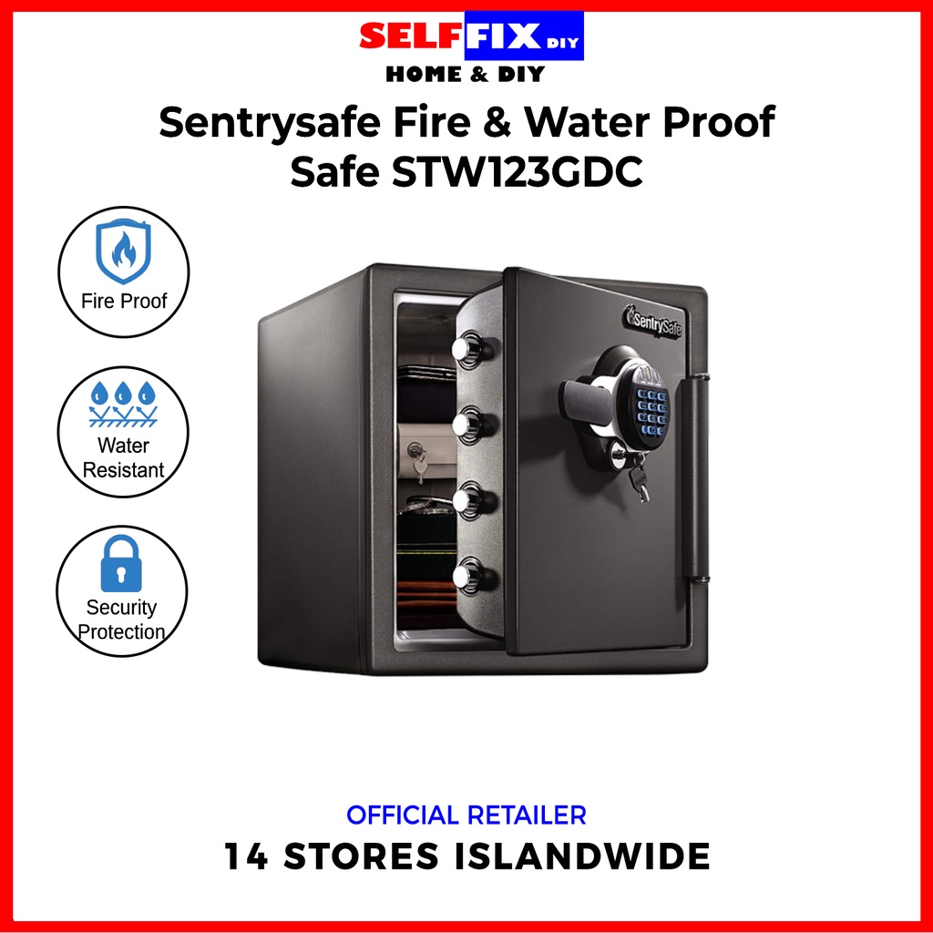 SentrySafe Fire and Water Proof Safe STW123GDC Sentry Safe box Safebox | Shopee Singapore