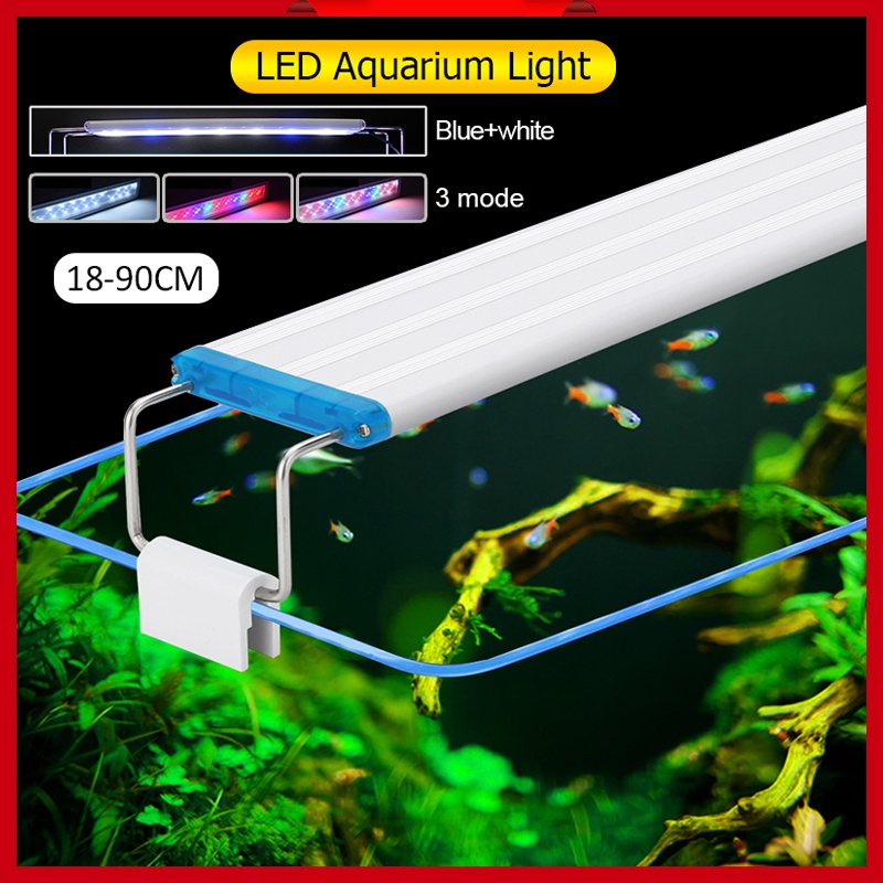 18-90cm Aquarium LED Light RGB Aquarium Lamp Fish Tank Light with Stand ...