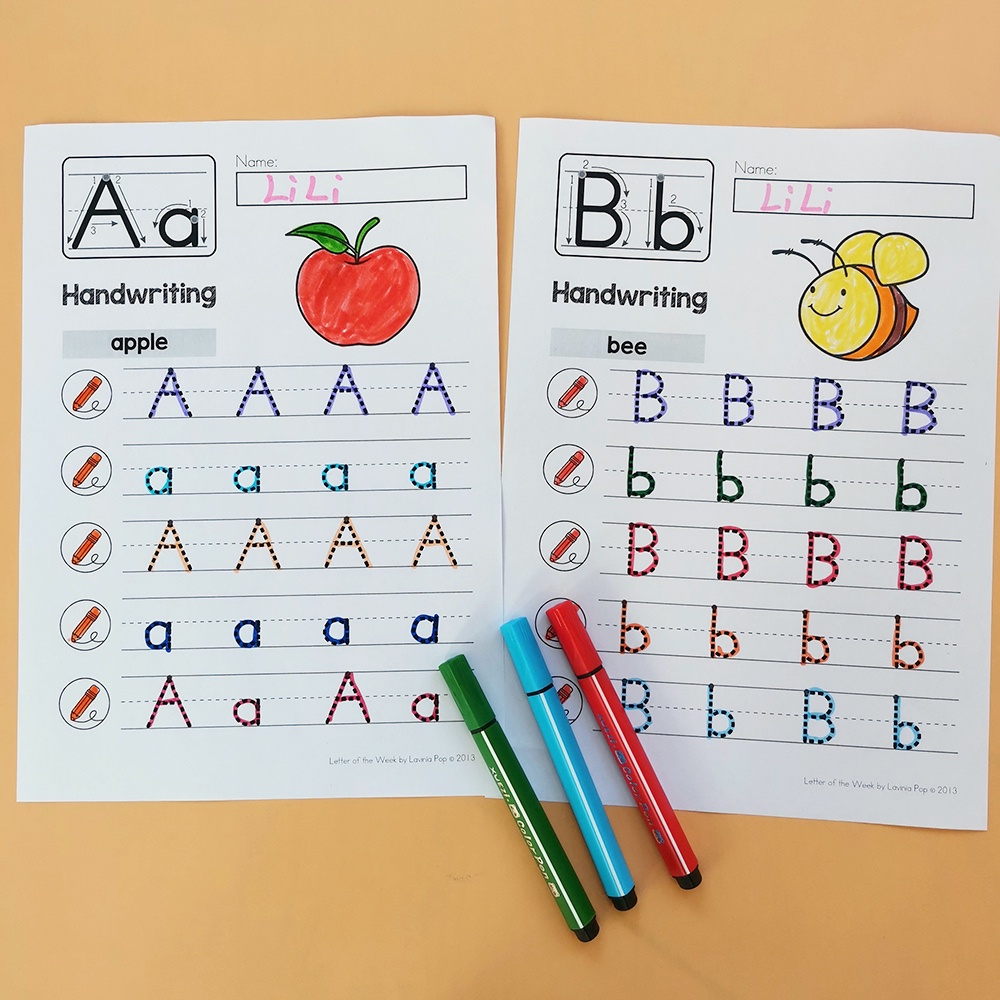 English 26 Alphabet From-A-to-Z Workbook Exercise Paper Book for Kid ...