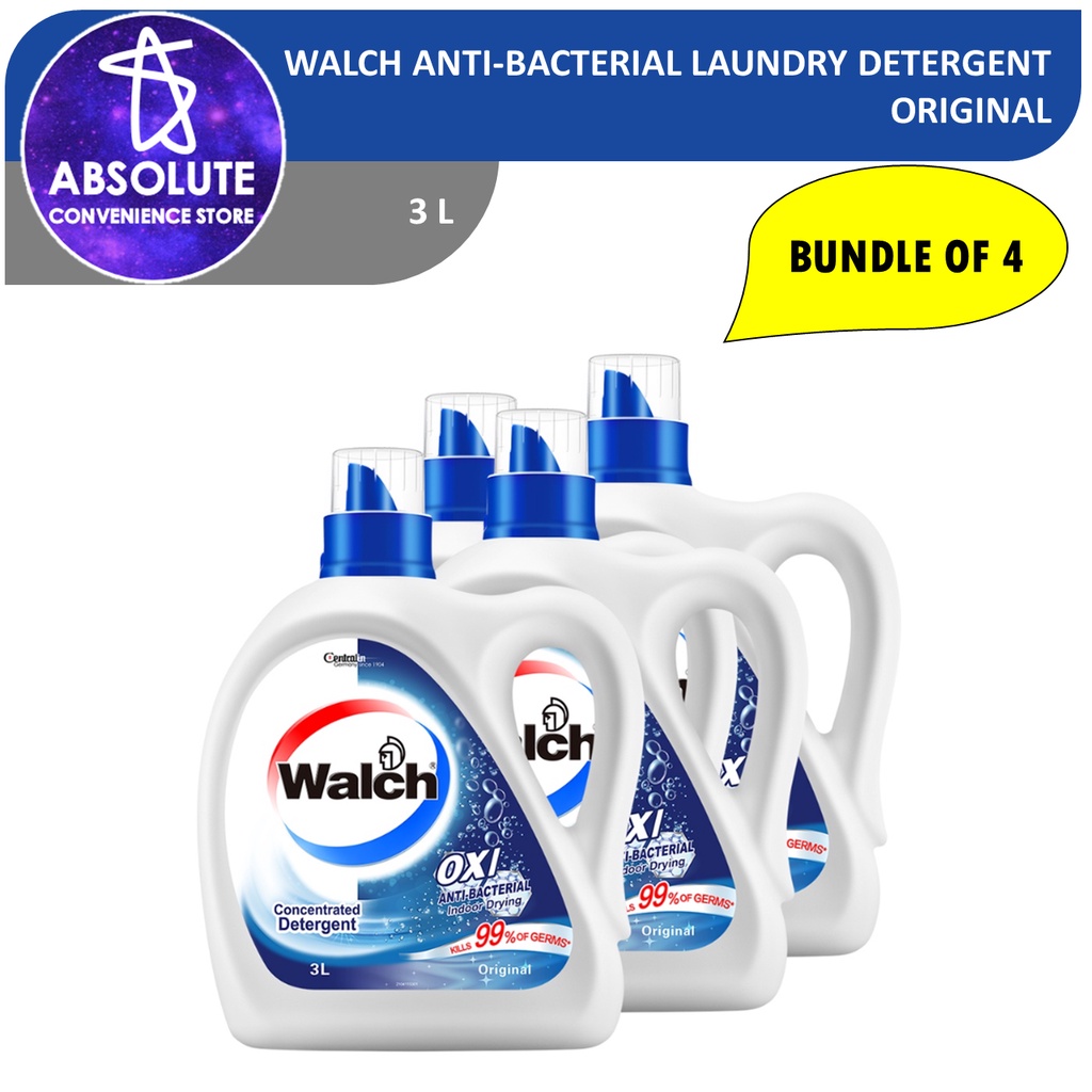 [Bundle of 4] Walch Anti-bacterial Concentrated Laundry Detergent 3L ...