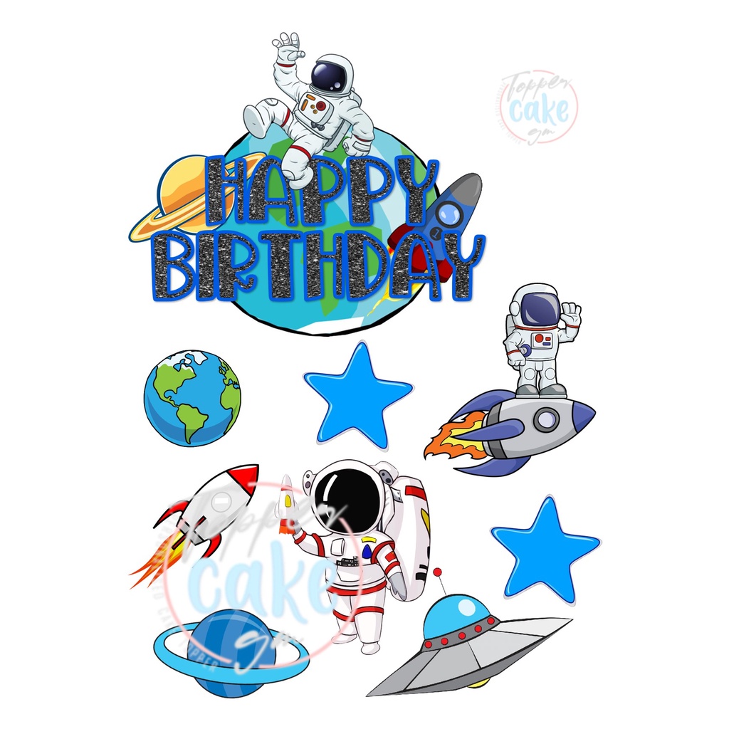 Happy Birthday Topper Cake Angkasawan (CUSTOM NAME) | Shopee Singapore