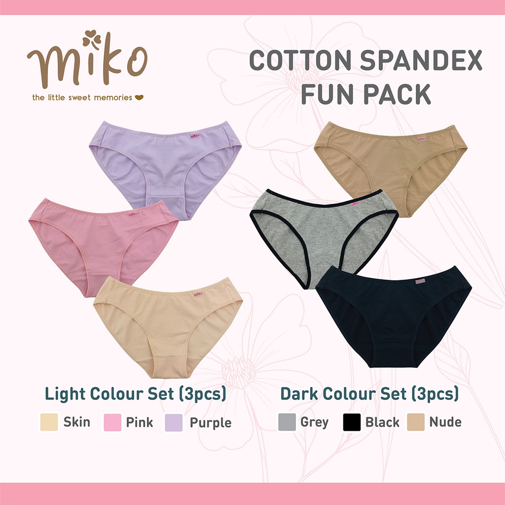 Miko S161 Colored Mini Low Rise Back Pack Panties/Underwear/Panty (3 ...