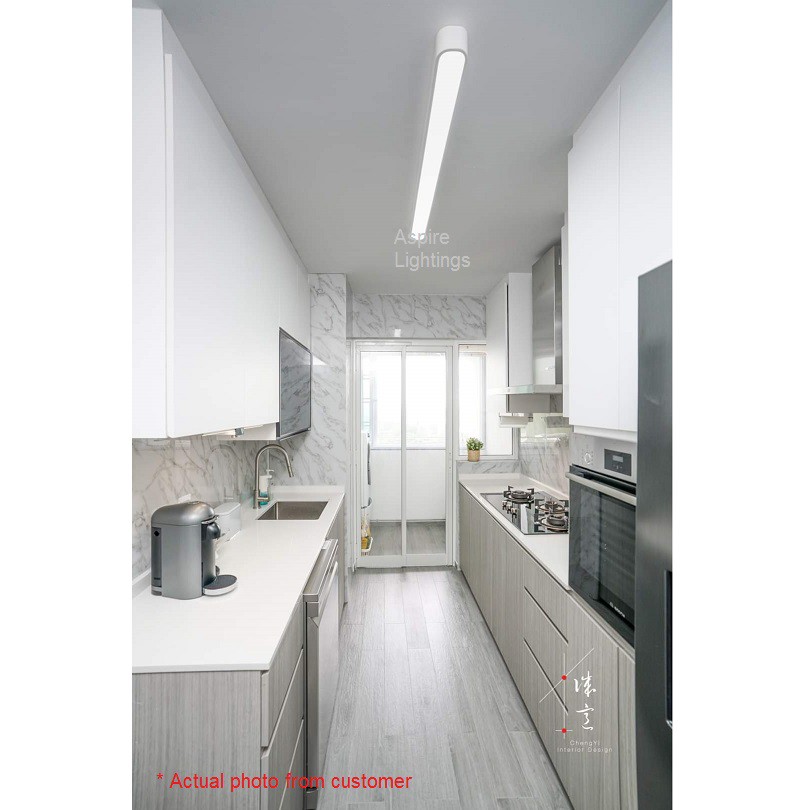 LED Ceiling Light Rectangle Pendant Linear Light Home BTO Kitchen Study ...