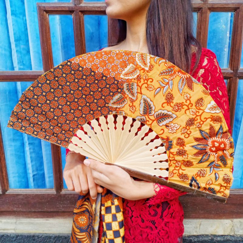 Large Batik Fan 28 cm Typical of Bali / Wedding Souvenirs / Batik Fan ...