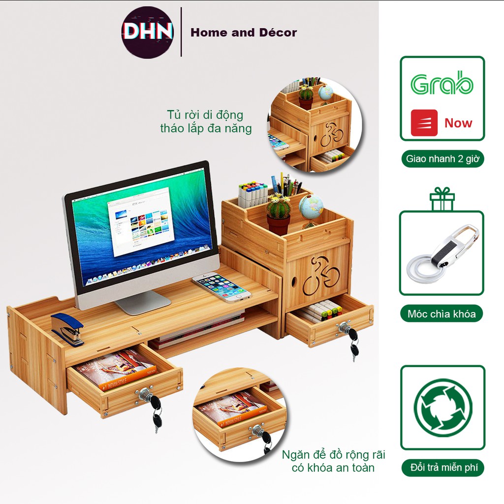 Wooden Desk Shelf Desk Documents Office Desk With Drawer With ...