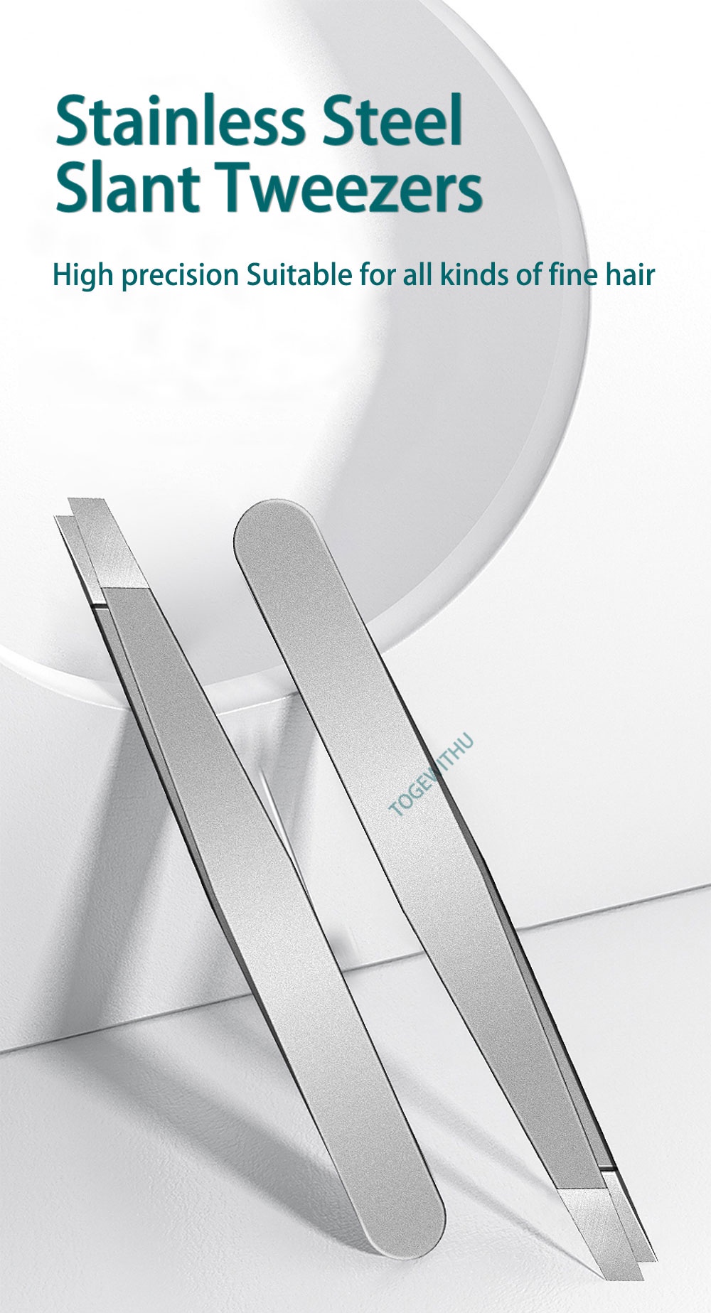 Stainless Steel Slant Tweezer, Precision Tweezers for Eyebrows Ingrown ...