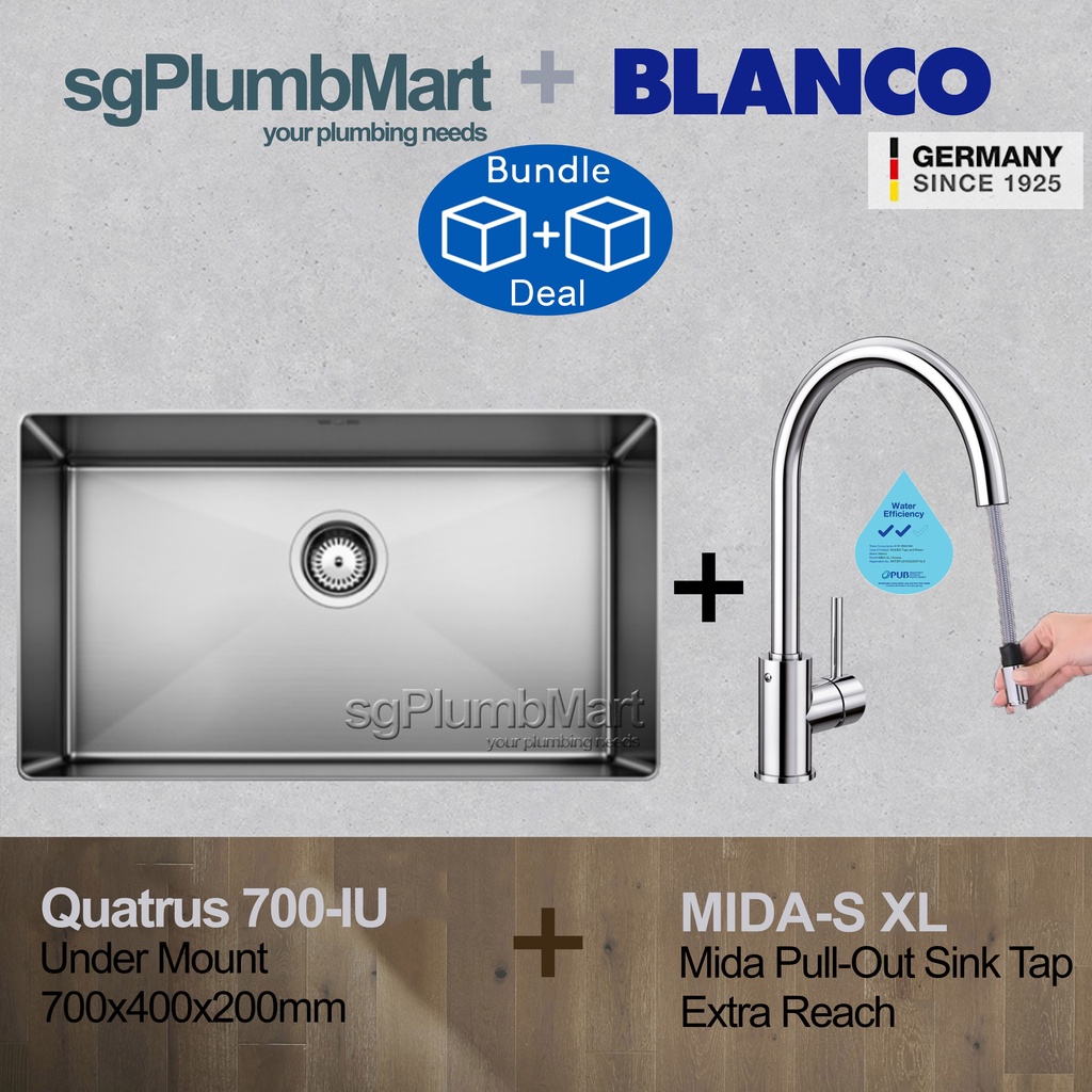 [Blanco Bundle] Blanco Quatrus 700-IU Stainless Steel Kitchen Sink ...