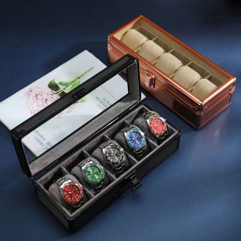 **6 Watch Boxes Of 5 (Aluminum Frame) Display Case Box | Shopee Singapore