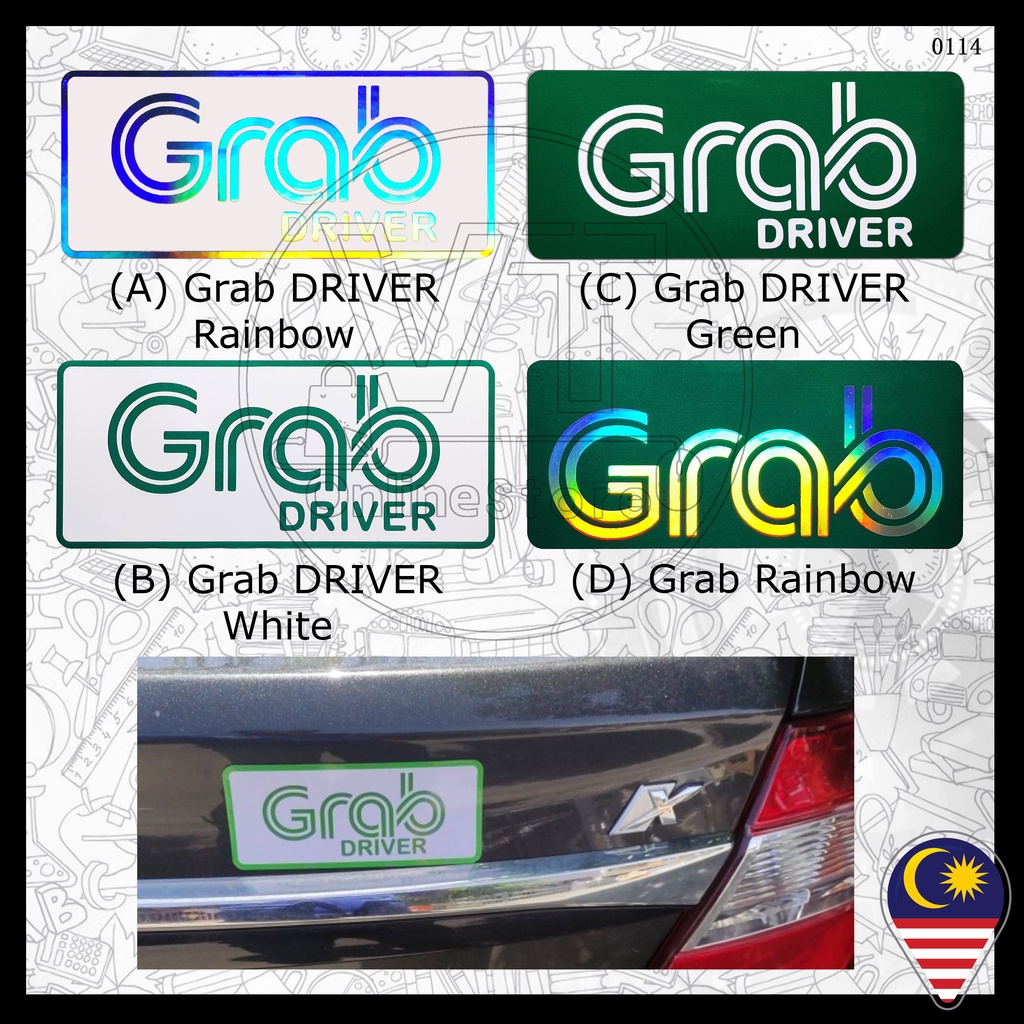 Garb Sticker Gxab Driver Sticker (Tampal dari Luar) Sticker Kereta ...