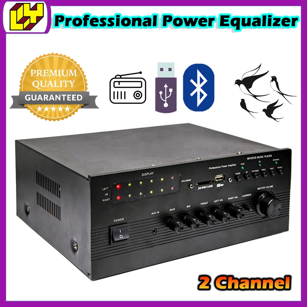 Bluetooth EQ Equalizer Stereo Power Amplifier Wireless Audio Home ...