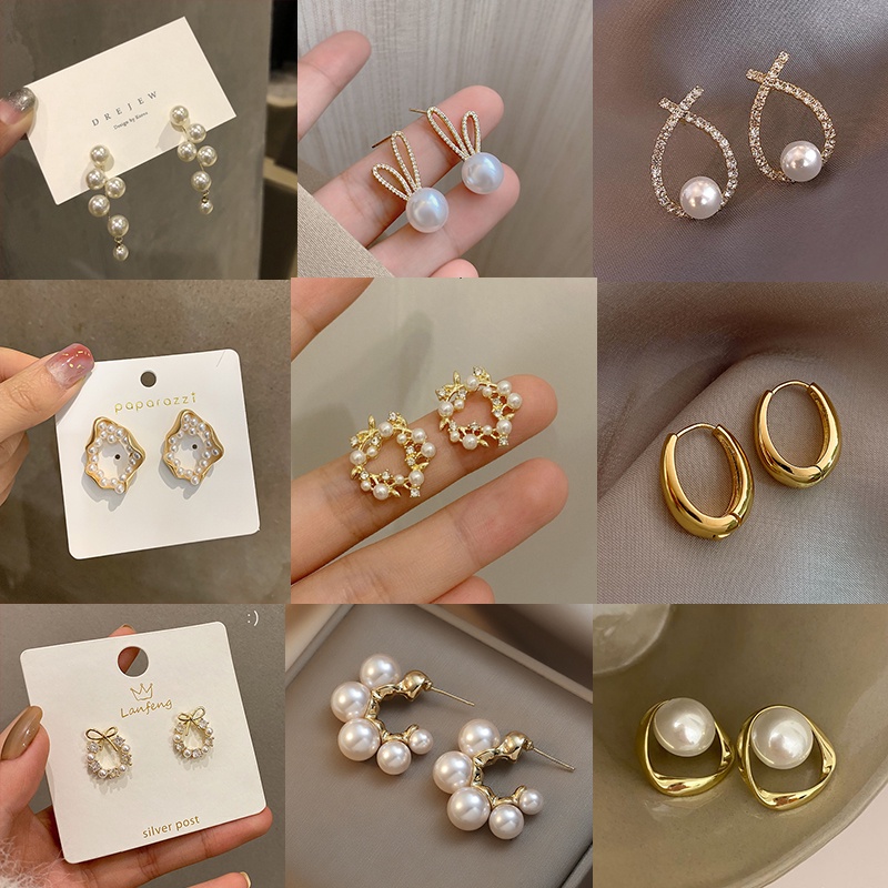 S925 Silver Retro Dangle Hoop Korea Earrings Stud Earrings Trendy Ear ...