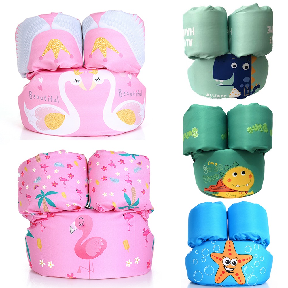 2-6 Kids Swim Arm Rings Baby Life Jacket Floating Kids Safety Life Vest ...
