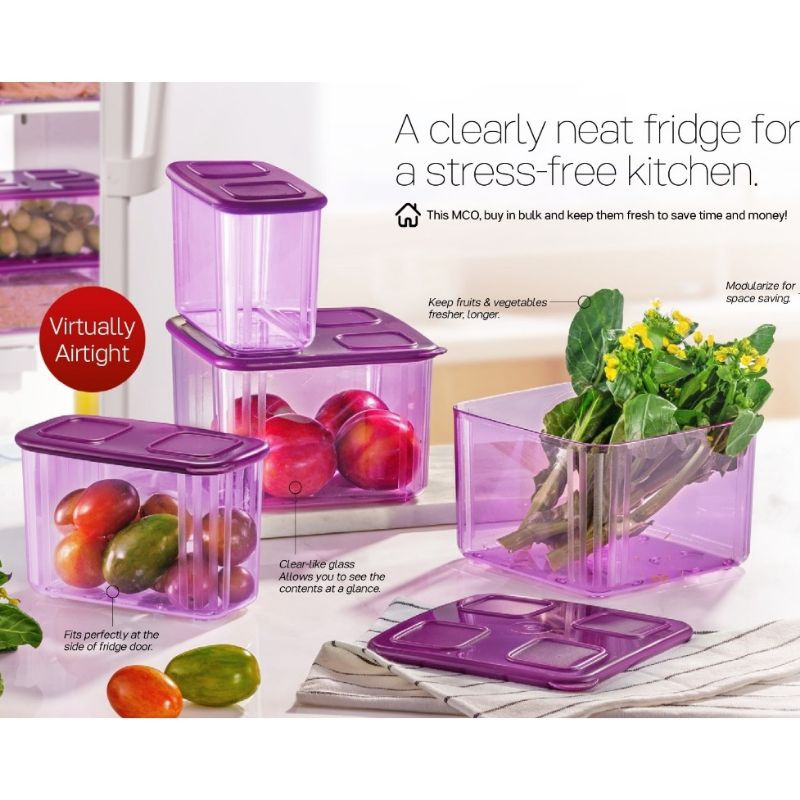 Limited Edition Tupperware Fresh N Clear Tall Set ( 4pcs ) | Shopee ...