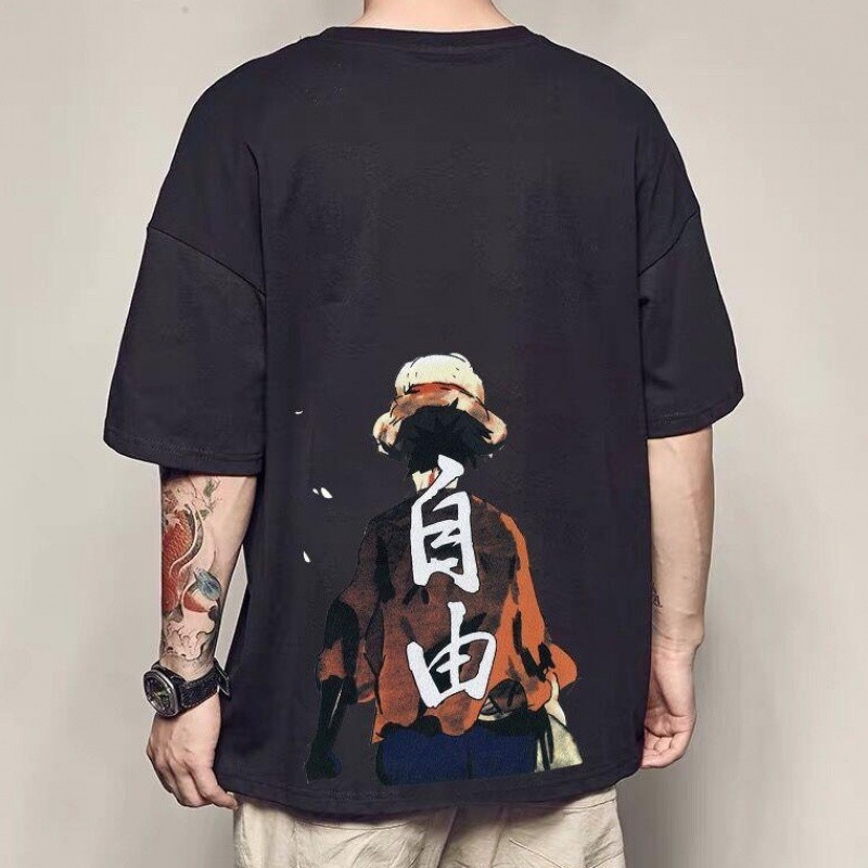 (Size S-8XL)Summer Japanese anime One Piece Men's and women cotton ...
