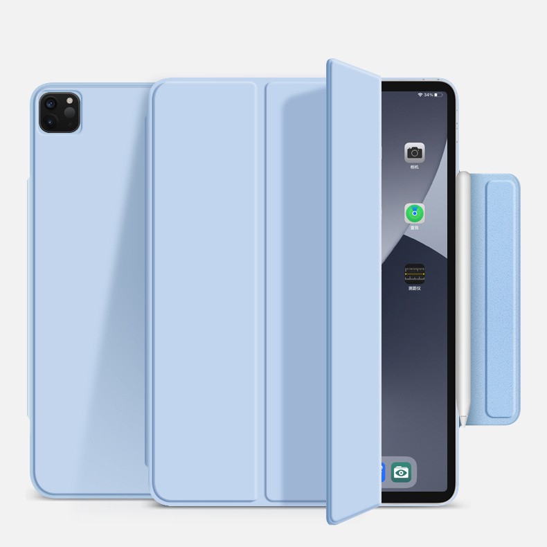 Magnetic Case with Clasp Smart Trifold Folio Cover Compatible with iPad ...