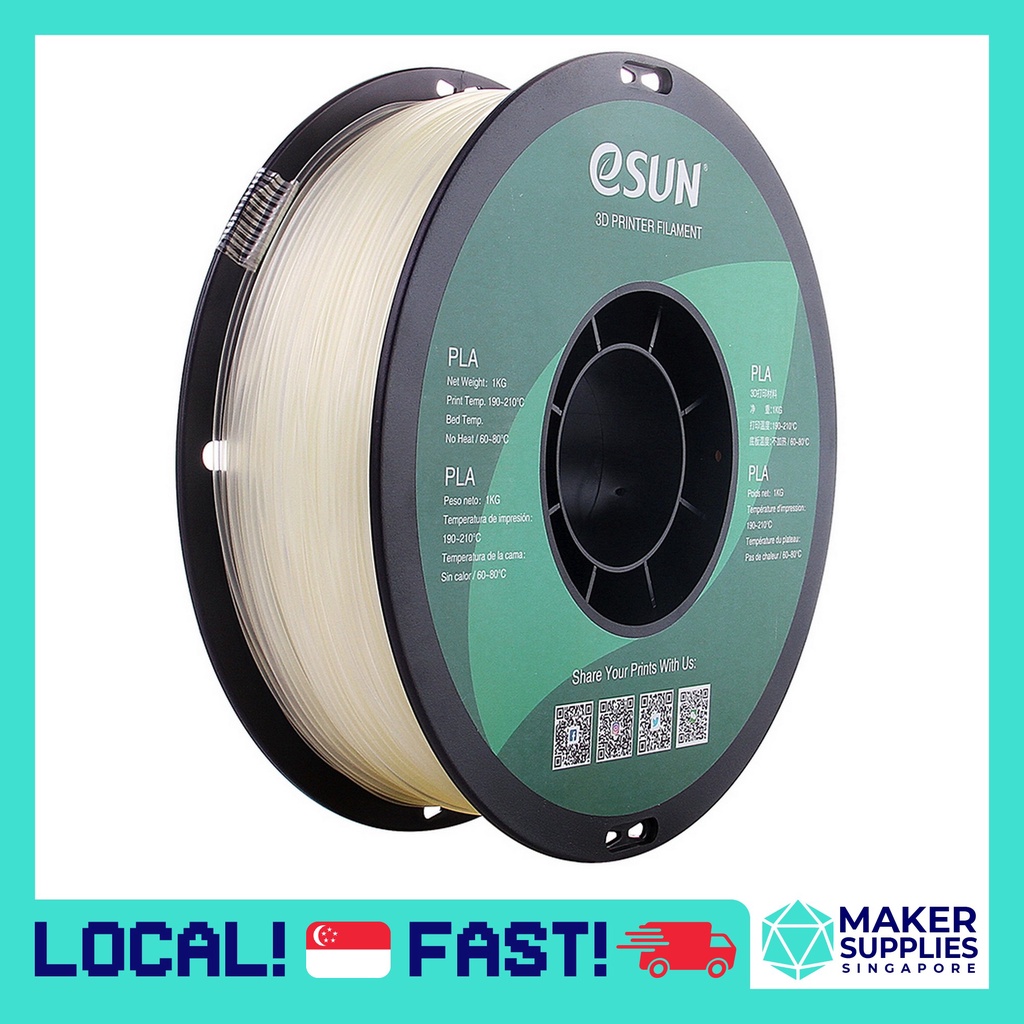 eSun PLA Clear 1.75mm 1KG 3D Printer Filament Transparent Printing ...