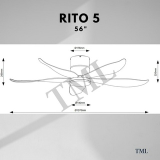 Fanco Smart RITO 3 RITO 5 Black White Pine Wood Ceiling Fan 3 Blades 5 ...