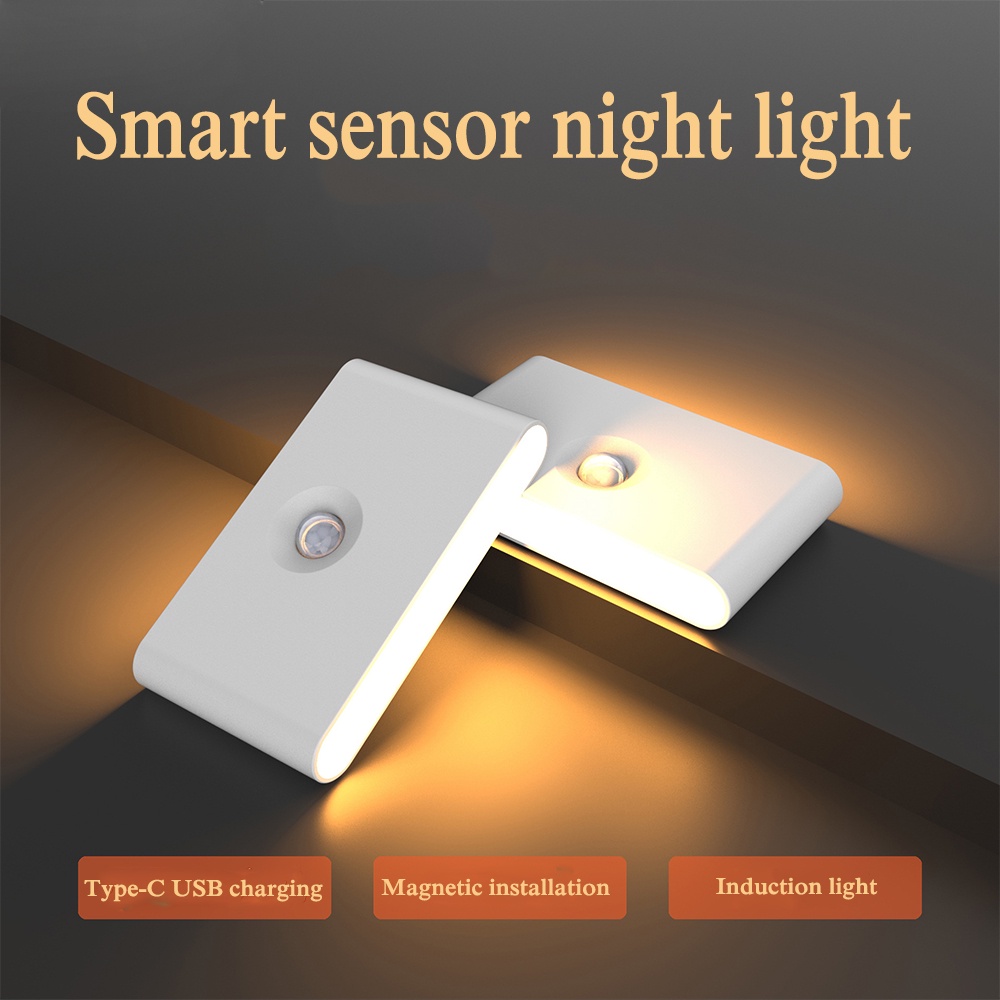 Smart IR Motion Sensor Night Light Type-C USB Charging Wireless ...