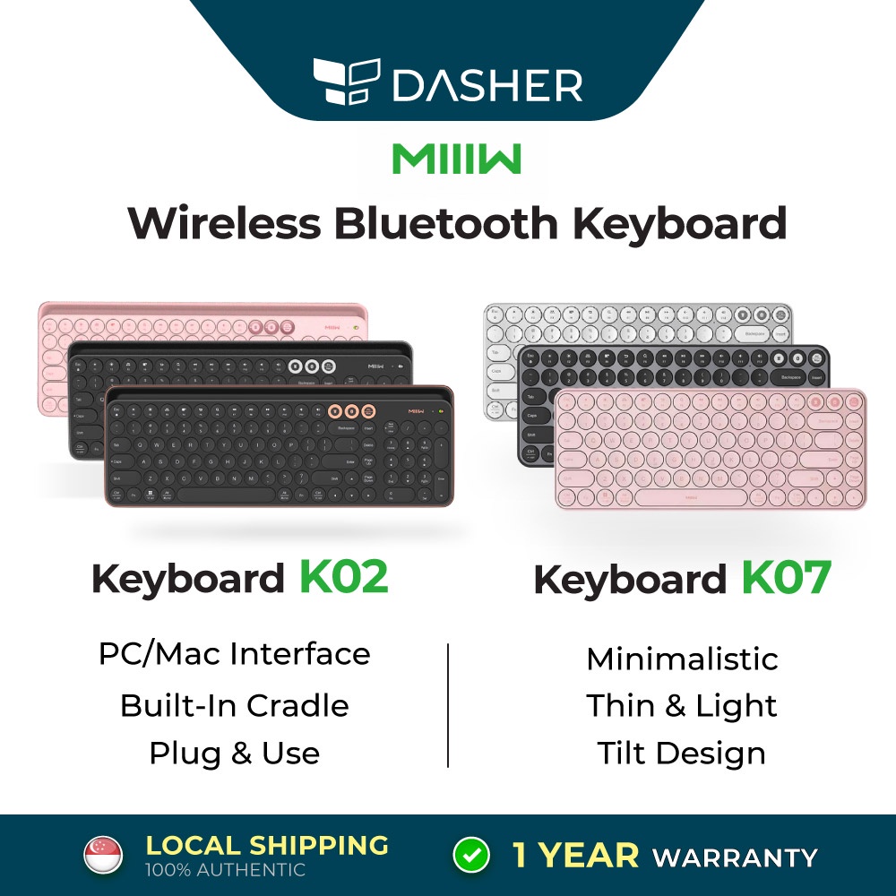[FREE BATTERY] Xiaomi MIIIW Wireless Bluetooth Keyboard K02 / K07 - RF ...
