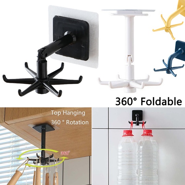 1 Pcs Self Adhesive Rotating Hook Kitchen Storage Tool Hanging Utensil ...