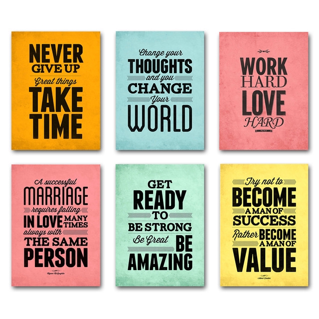 Motivational Quote Minimalist Art Canvas Poster Painting Inspirational ...