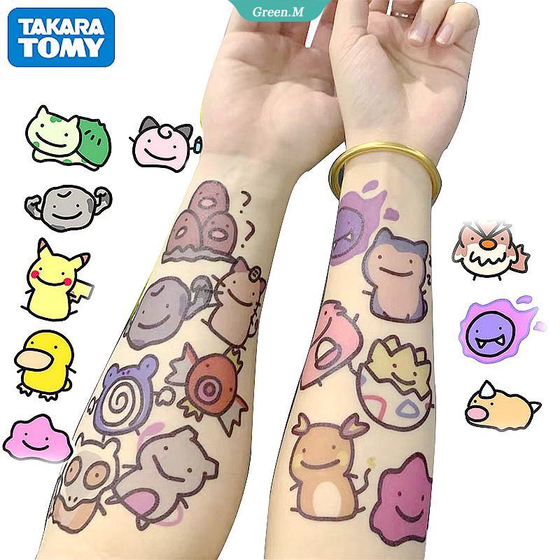 TAKARA TOMY Pokemon Tattoo Stickers Waterproof Cartoon Anime Cute ...