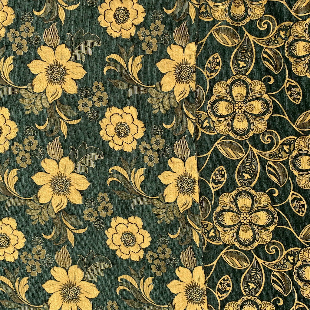 HIKARON SOFA FABRIC ARMY GREEN-CHENILLE KEMBANG (MIXED DESIGNS ...