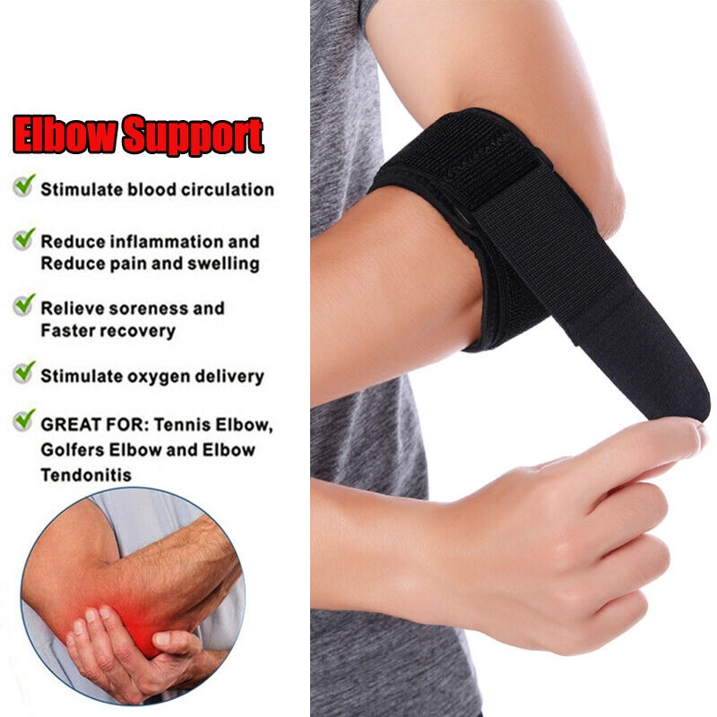 Tennis Elbow Brace Strap Tendonitis Golfers Band Golf Pain Relief Pad ...