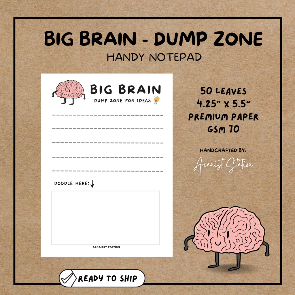 Big Brain - Dump Zone for Ideas - Handy Size Notepad Planner | Shopee ...
