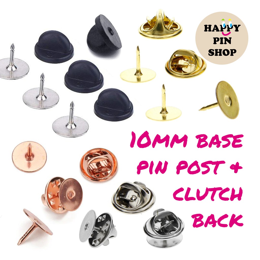 1 set: 10mm diameter base Pin Post & Clutch Backing, Art & Craft DIY ...