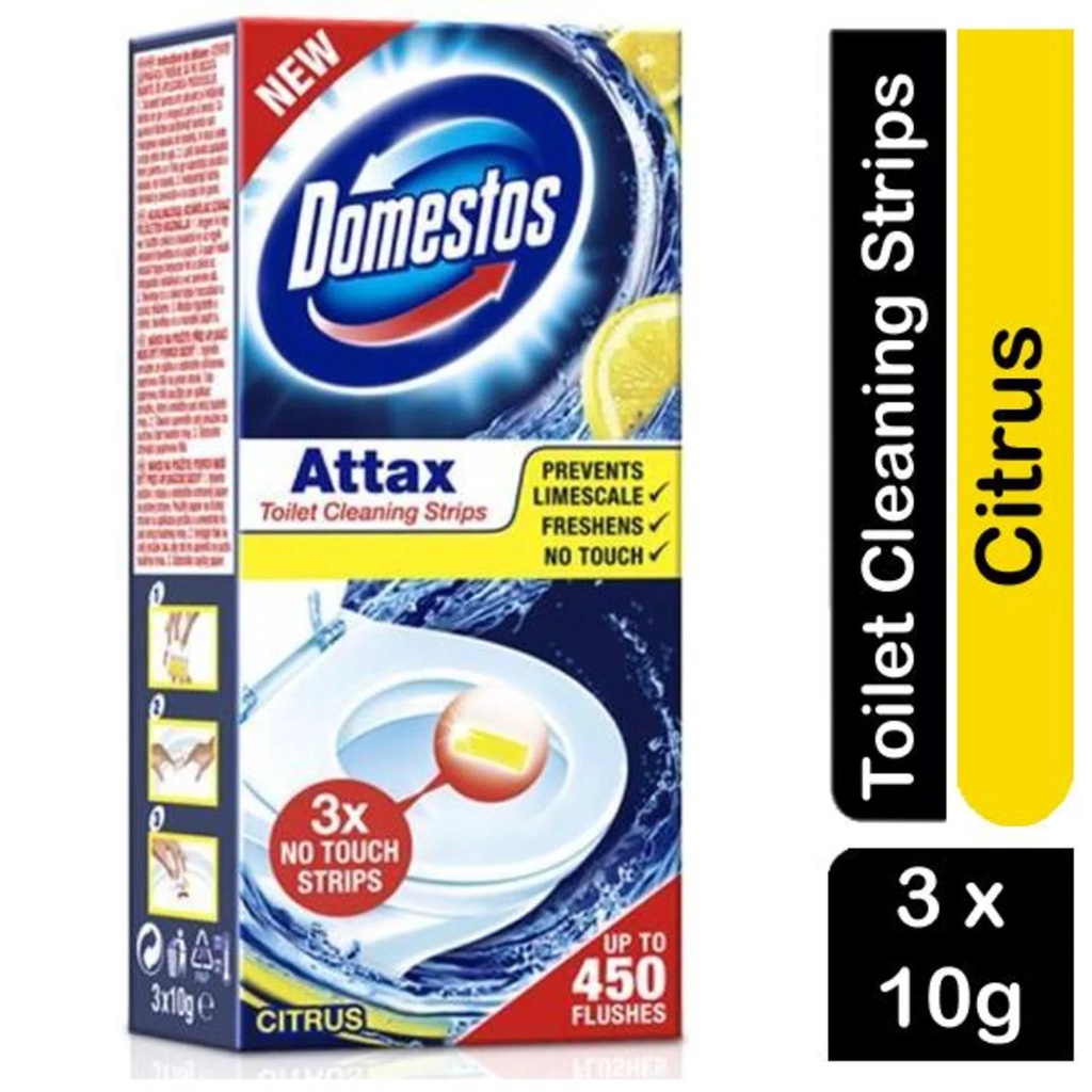 Domestos Attax Toilet Cleaning Strips, 3 Strips (Citrus) | Shopee Singapore