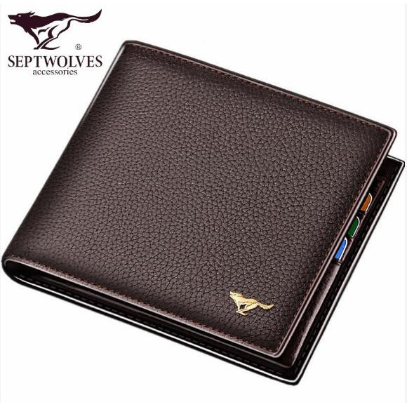Authentic Leather Wallet SEPTWOLVES Man Purse Gift for Self Father Him ...