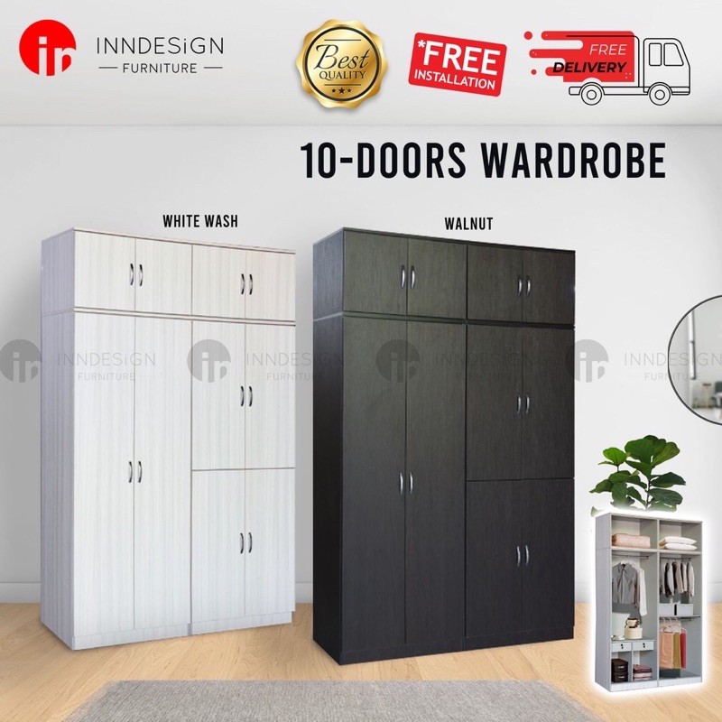5FT 10 DOORS WARDROBE (FREE DELIVERY AND INSTALLATION) | Shopee Singapore