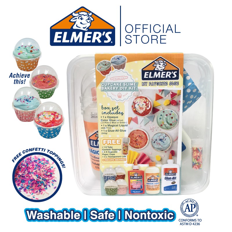 Elmer's Cupcake Slime Bakery DIY Kit [LIMITED EDITION] - Kids Nontoxic ...