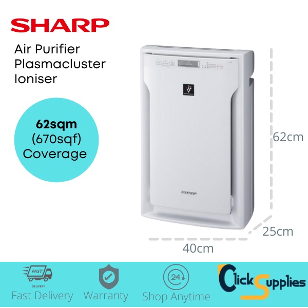 SHARP Air Purifier 62sqm coverage VERY slim design with Ionizer and ...