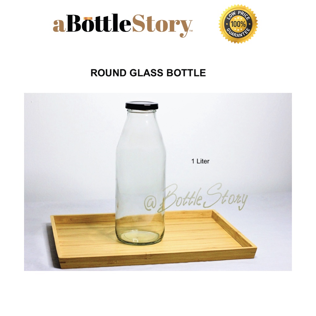 Air Tight Round Glass Bottle Storage Container Bottle Kaca Bekas ...