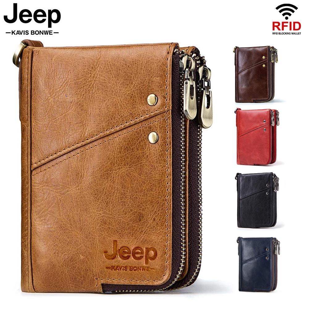 Genuine Cowhide Leather Men Wallet Large Capacity Wallets With Card ...