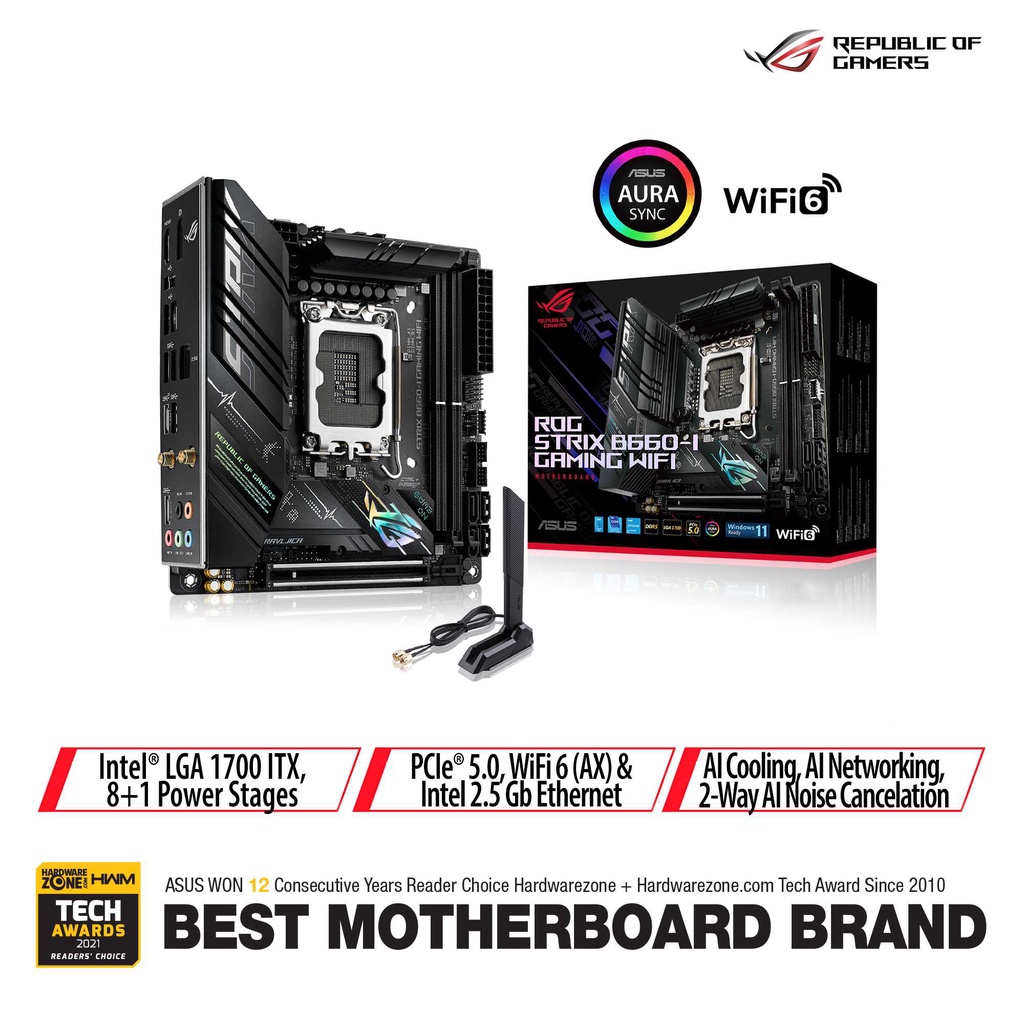ASUS ROG Strix B660-I Gaming WiFi Intel LGA 1700 ITX gaming motherboard ...