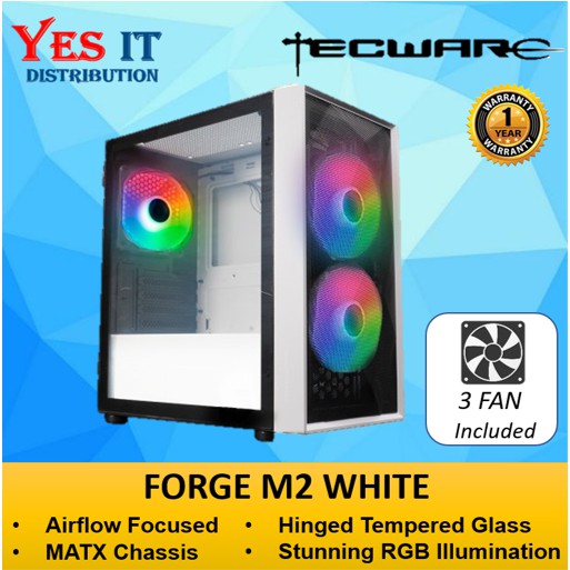 TECHWARE FORGE M2 ARGB TG M-ATX CHASSIS (BLACK / WHITE) | Shopee Singapore