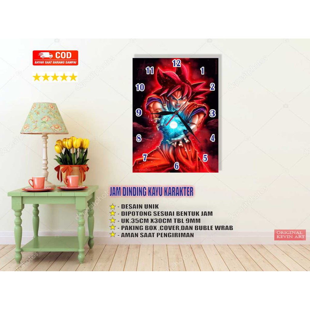 KAYU Wood Clock Characters Of GOKU Animation Children Decoration WALL ...