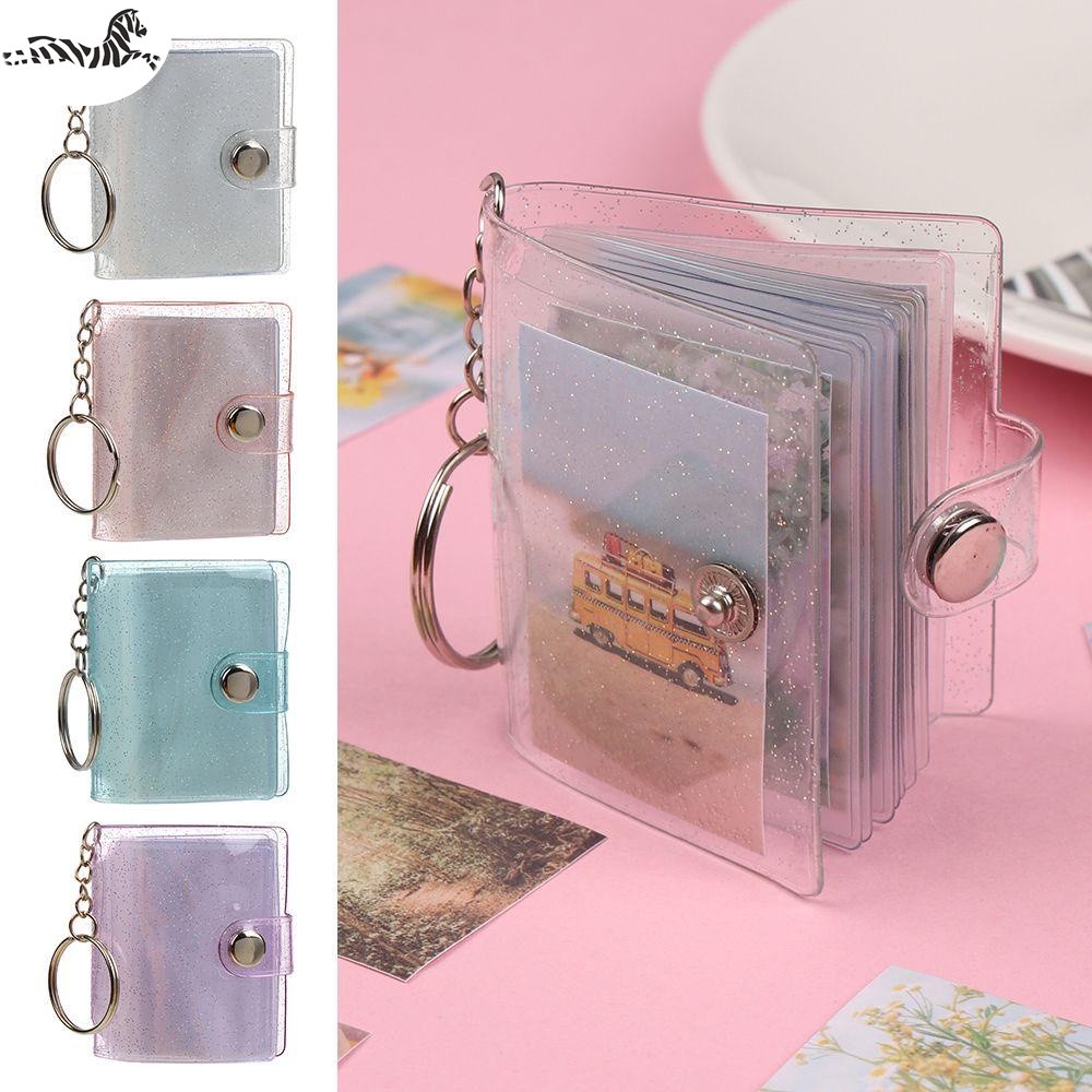 2 Inch Mini Photo Album Transparent Glossy PVC ID Card Holder Keychain ...
