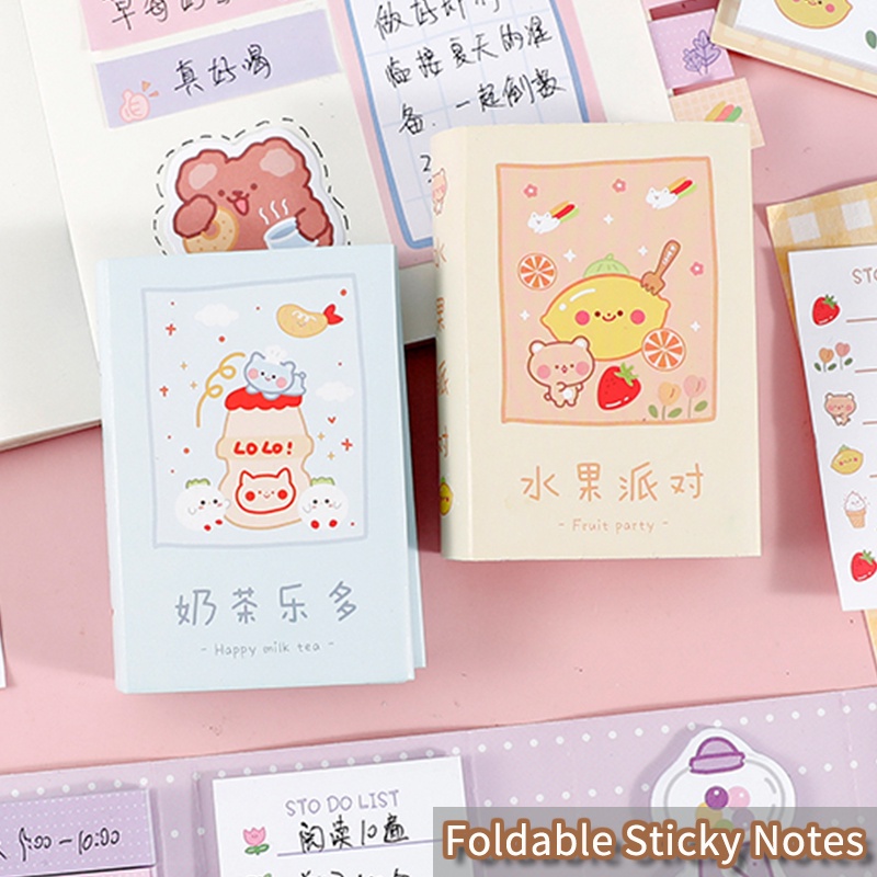 260 Sheets Creative Cartoon Foldable Sticky Notes Set for Girl Message ...