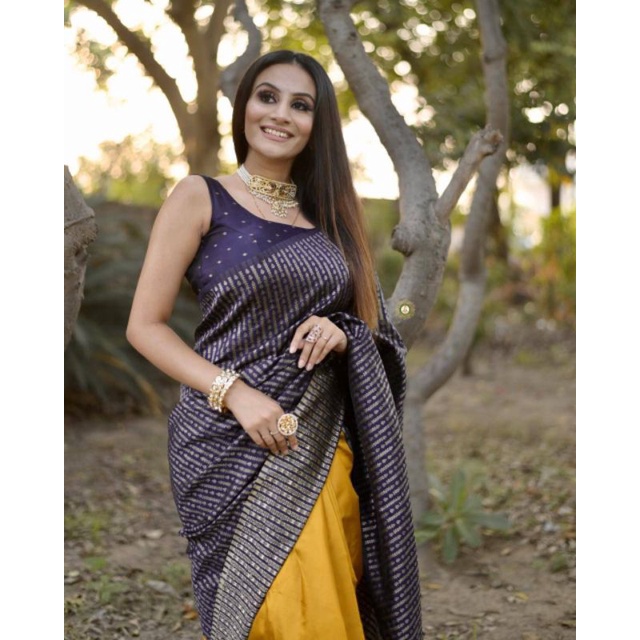 SG READYSTOCK Traditional Partywear Half & Half Model Lichi Silk Sarees ...