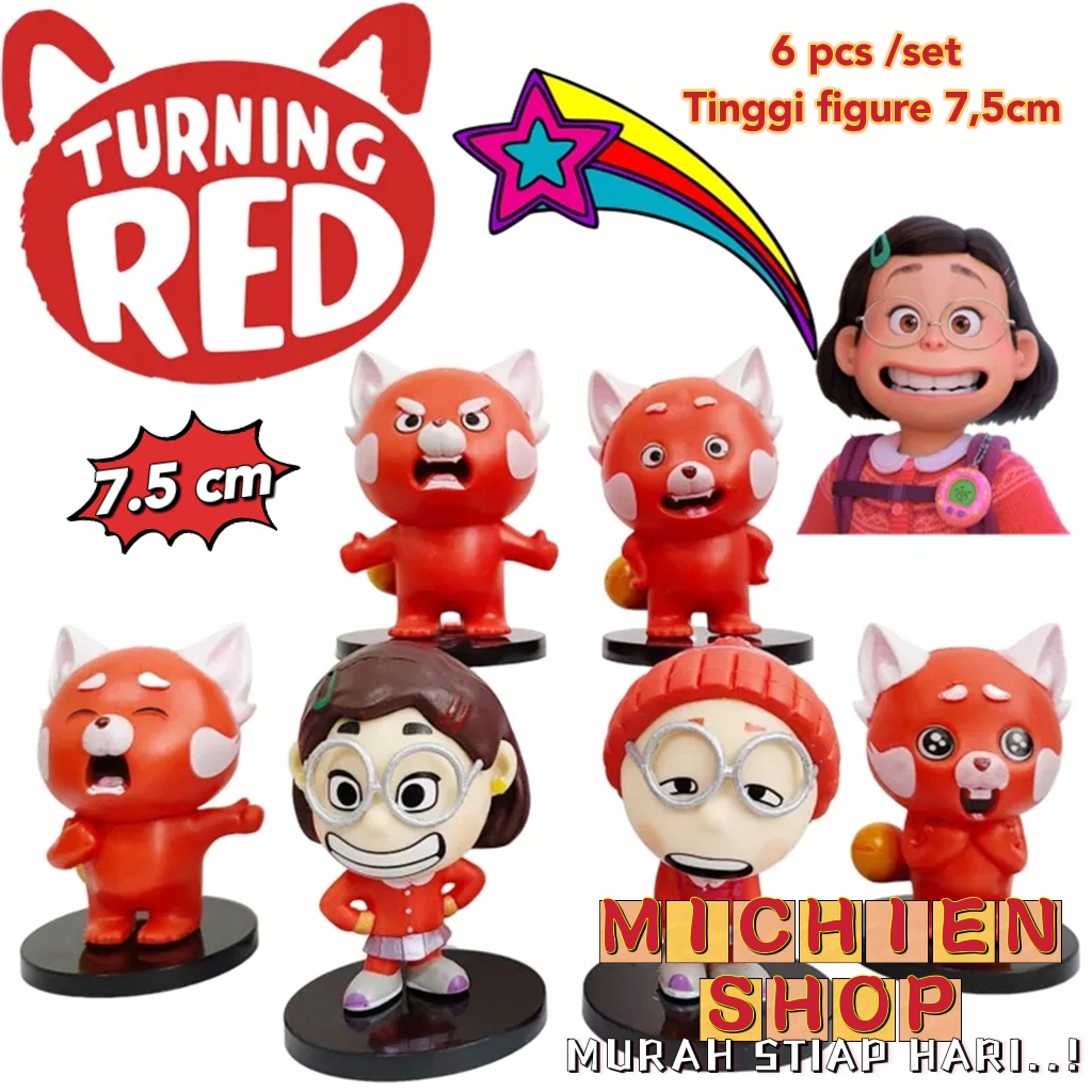 Turning red figure set Cake Topper Cake Display Toy set | Shopee Singapore