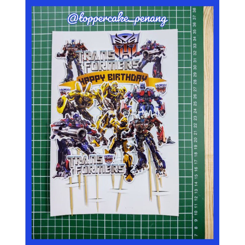 Transformers Happy Birthday Decoration Set Cake Topper for Birthday ...