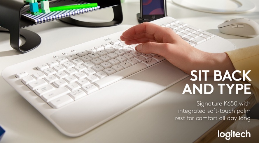 Logitech Signature K650 Wireless Bluetooth Keyboard With Integrated ...