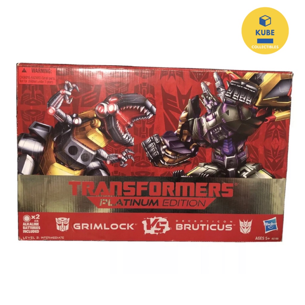 Transformers Platinum Edition - Grimlock vs Combiner Bruticus Figure ...