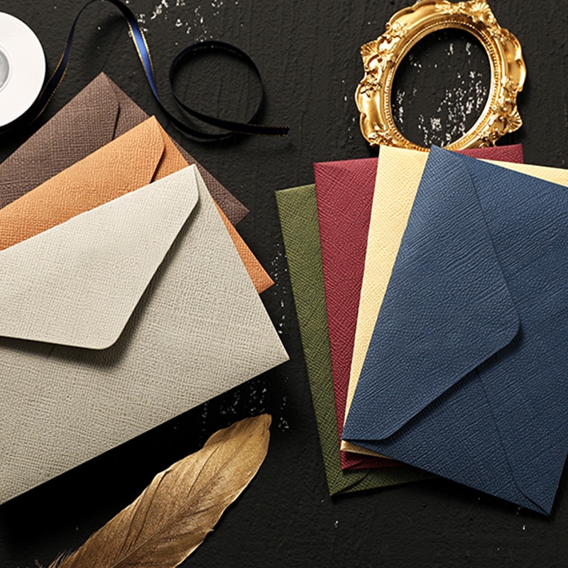 Classical Retro Linen Textured Envelope Romantic Pure Color Letterhead ...