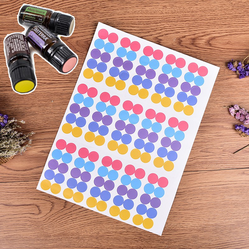 120 Pcs Round Paper Sticker Labels for Essential Oil Bottle Cap Color ...