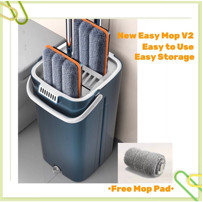 Easy Mop V2 For All Flooring (FREE MOP CLOTH) Easy to Use All in One ...
